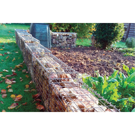 Kit de 3 gabions 100x30x50cm pour mur, muret, clôture. Remise -40%